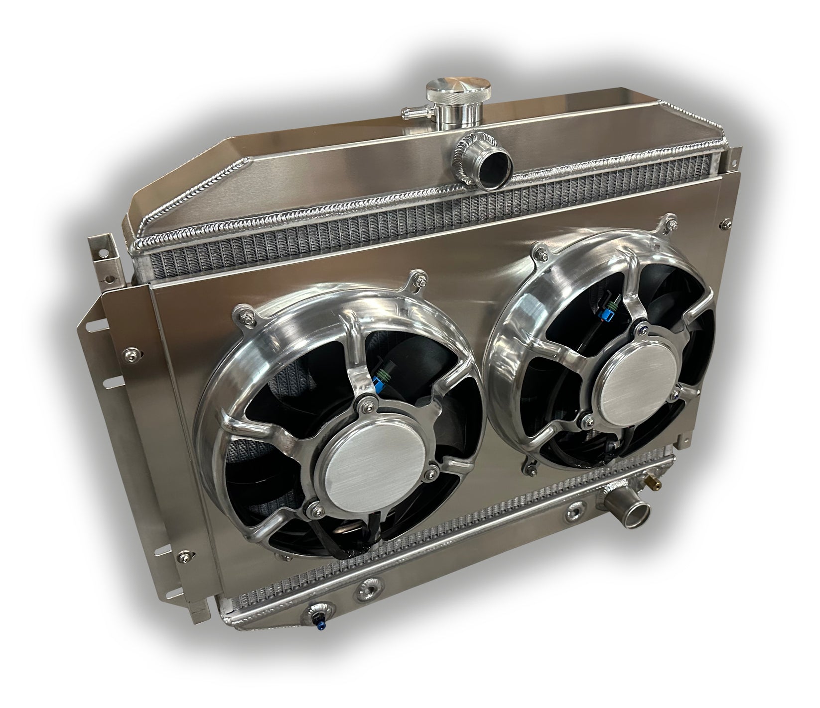 1953 - 1956 Ford F100 Aluminum Radiator - Dual HPX Fans And Aluminum S – Entropy Radiator